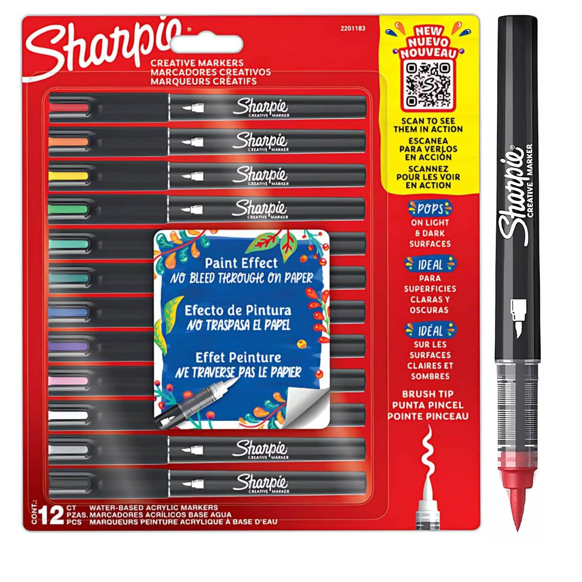Set 12 Plumones Punta Pincel Sharpie Acrylic – Dibu Chile