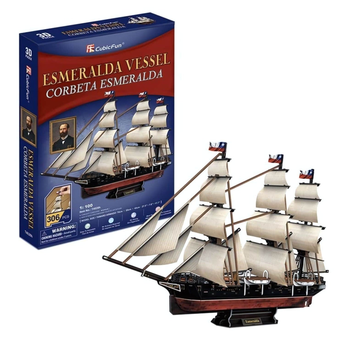Puzzle 3D Barco Corveta Esmeralda Cubicfun – Dibu Chile