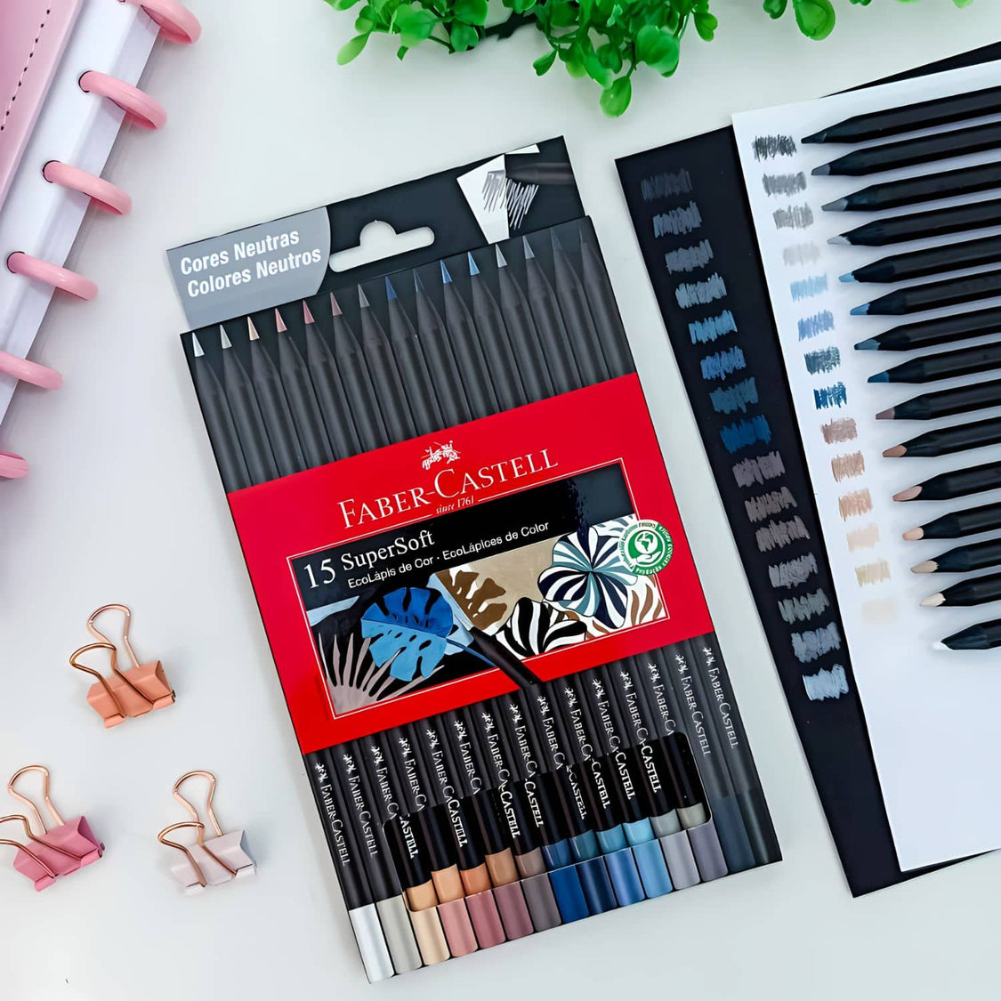 Set 15 Lápices de Colores Faber Castell Super Soft Neutros – Dibu Chile