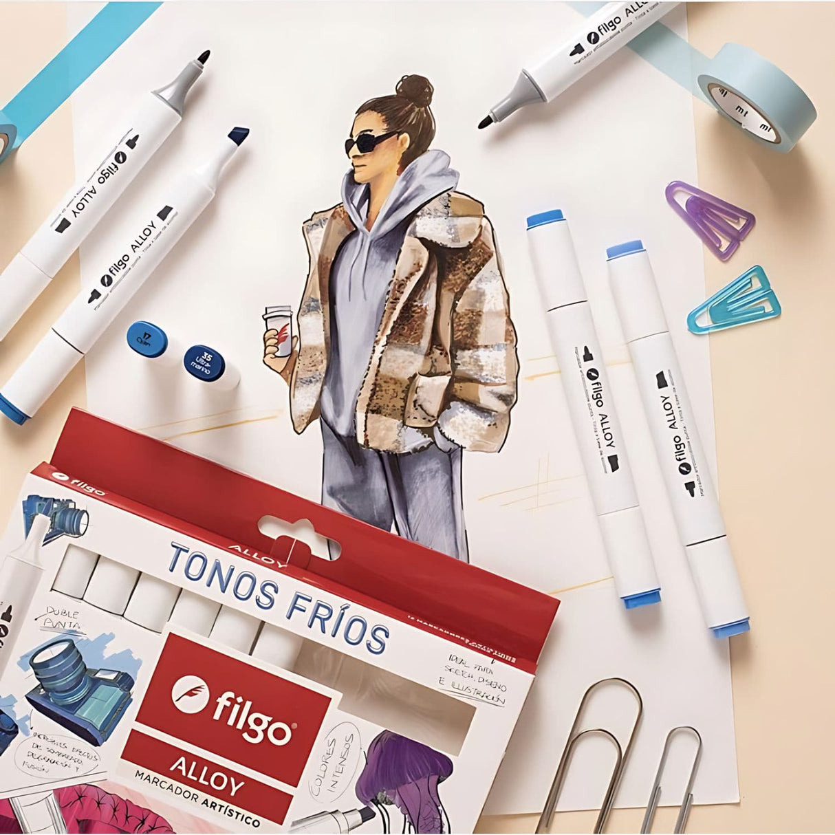 Set 12 Marcadores al Alcohol Filgo Alloy Tonos Fríos – Dibu Chile
