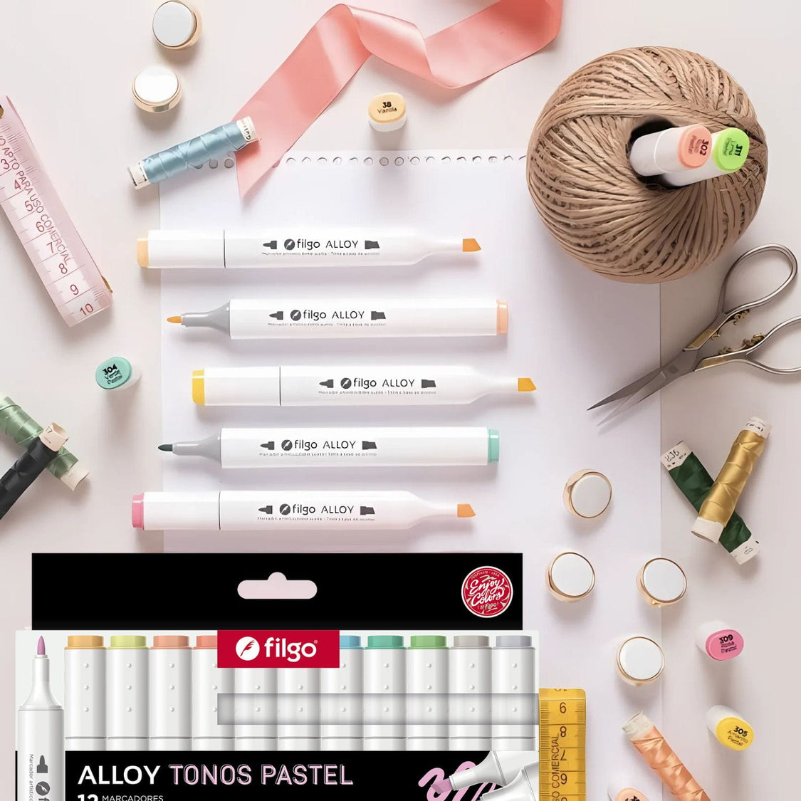Set 12 Marcadores al Alcohol Filgo Alloy Tonos Pastel – Dibu Chile