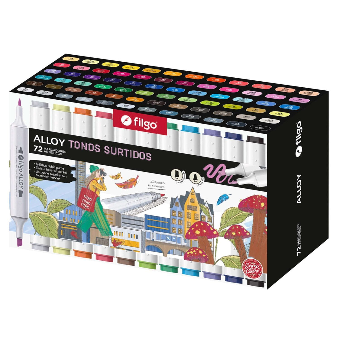 Set 72 Marcadores al Alcohol Filgo Alloy Tonos Surtidos – Dibu Chile