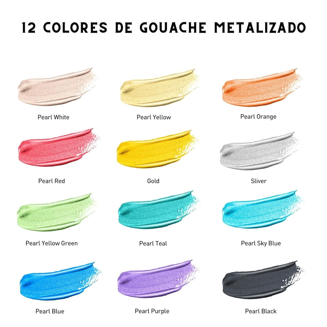 Himi Gouache Set 12 Pinturas 12 g Colores Metálicos – Dibu Chile