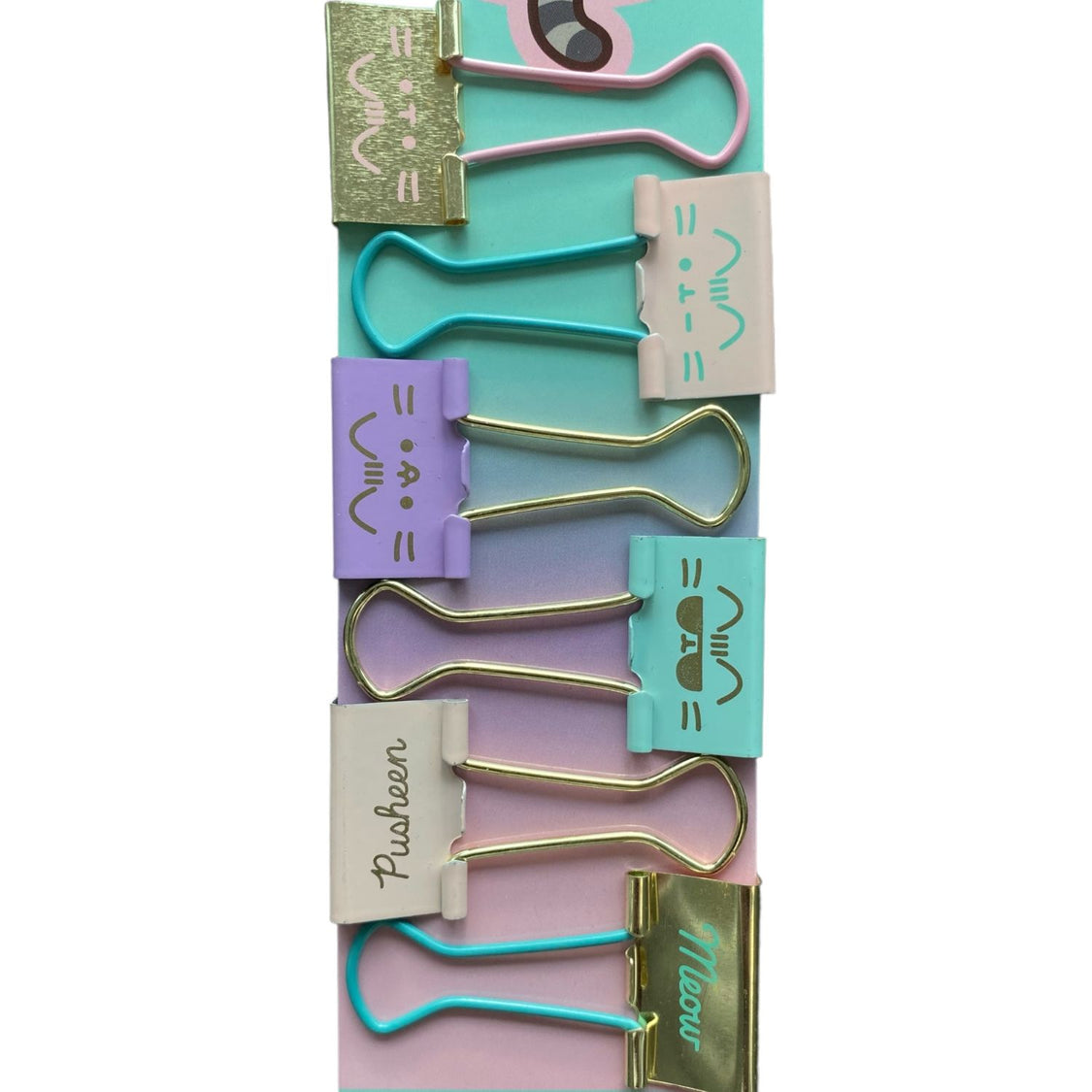 Set 6 Binder Clips de Pusheen 25 mm Mooving at Work – Dibu Chile