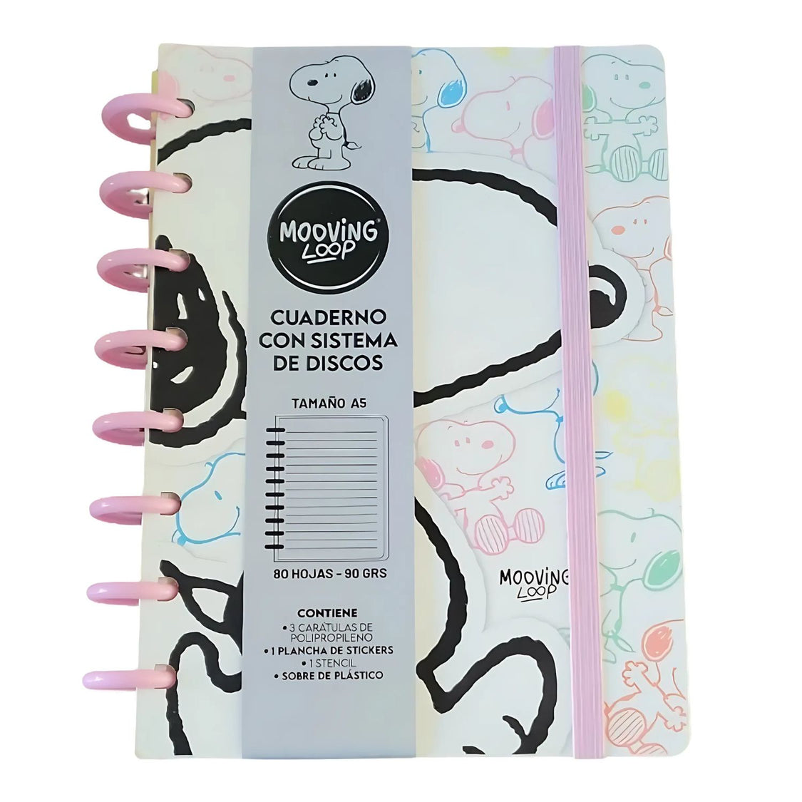 Cuaderno de Discos Mooving Loop A5 Snoopy – Dibu Chile
