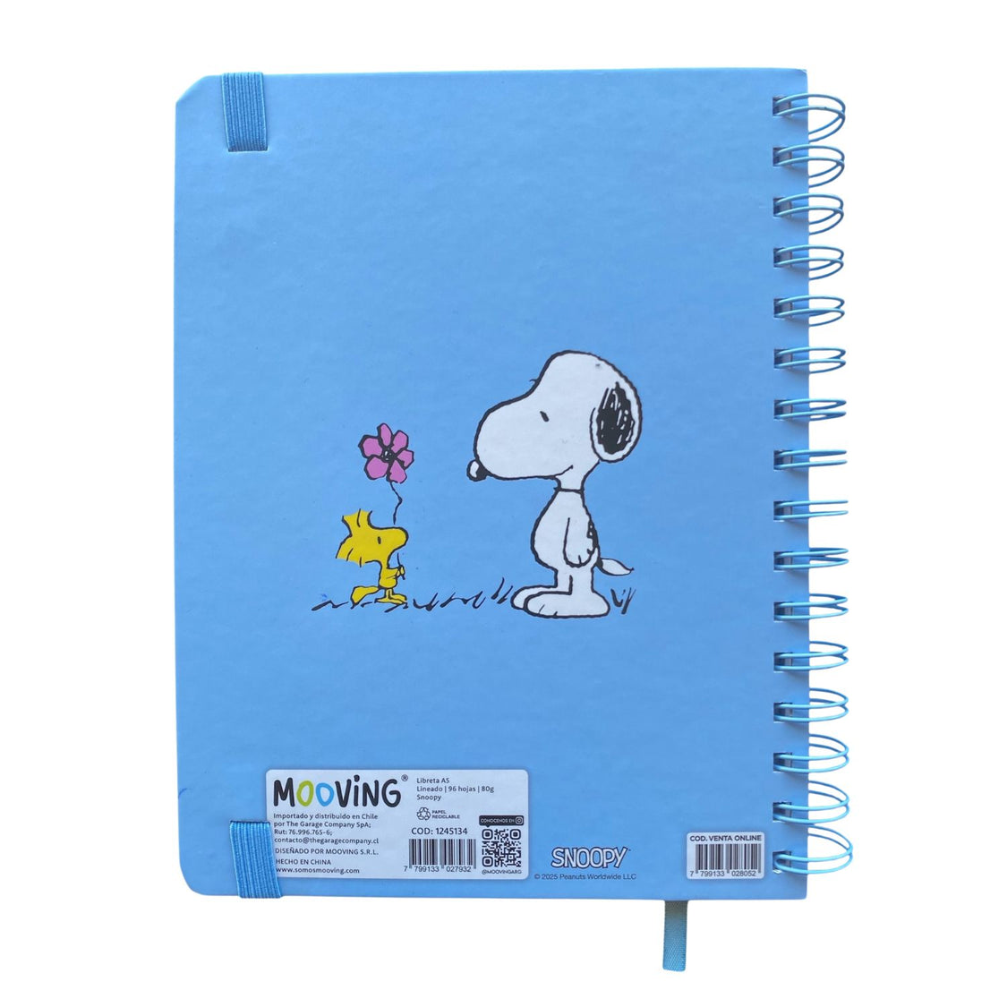 Libreta Mooving Notes Espiral Líneas A5 Snoopy – Dibu Chile