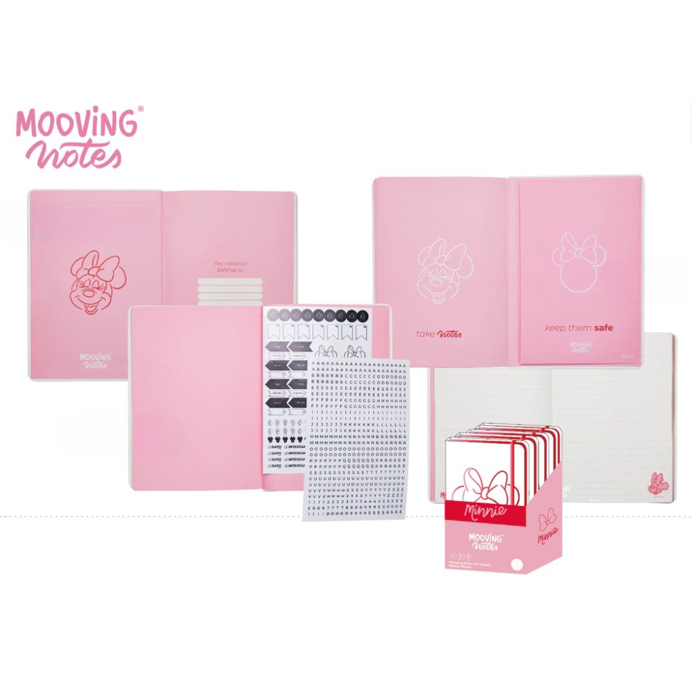Libreta Mooving Notes A5 Líneas Tapa Dura Minnie Mouse – Dibu Chile