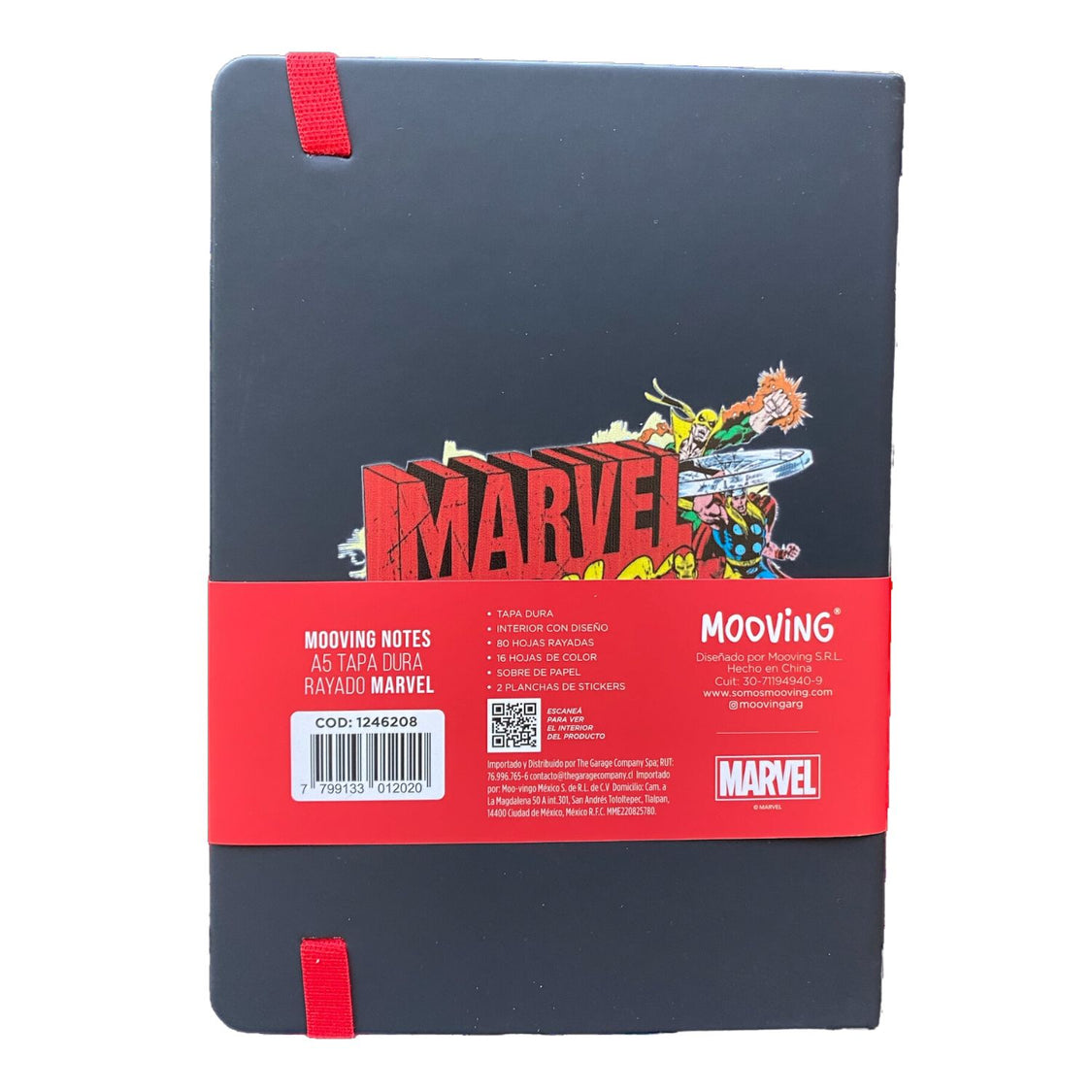 Libreta Mooving Notes A5 Líneas Tapa Dura Marvel – Dibu Chile