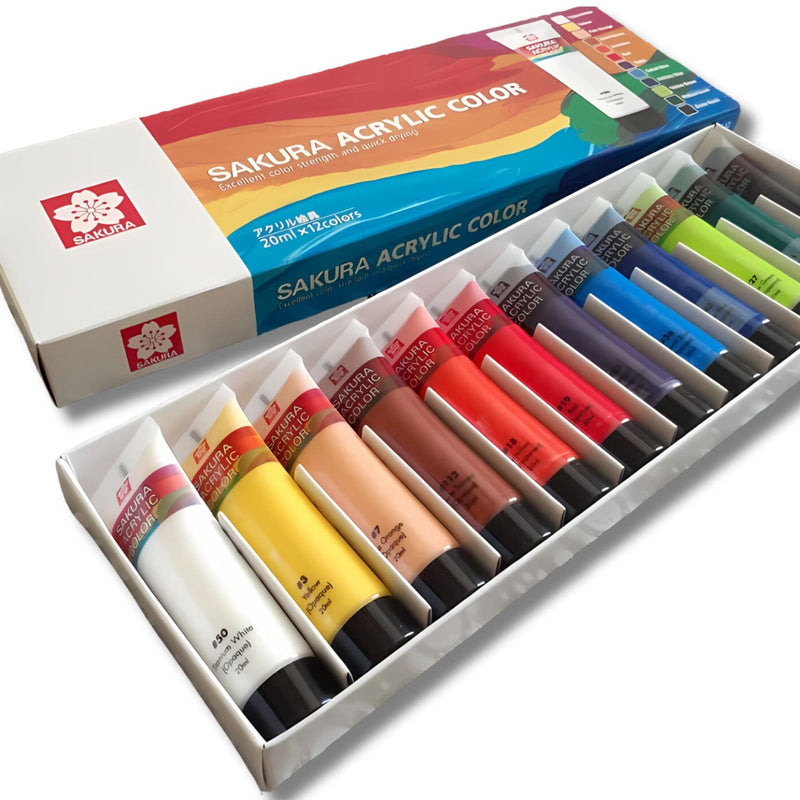 Set 12 Acrílicos Tubo 20 ml Sakura Acrylic Color – Dibu Chile