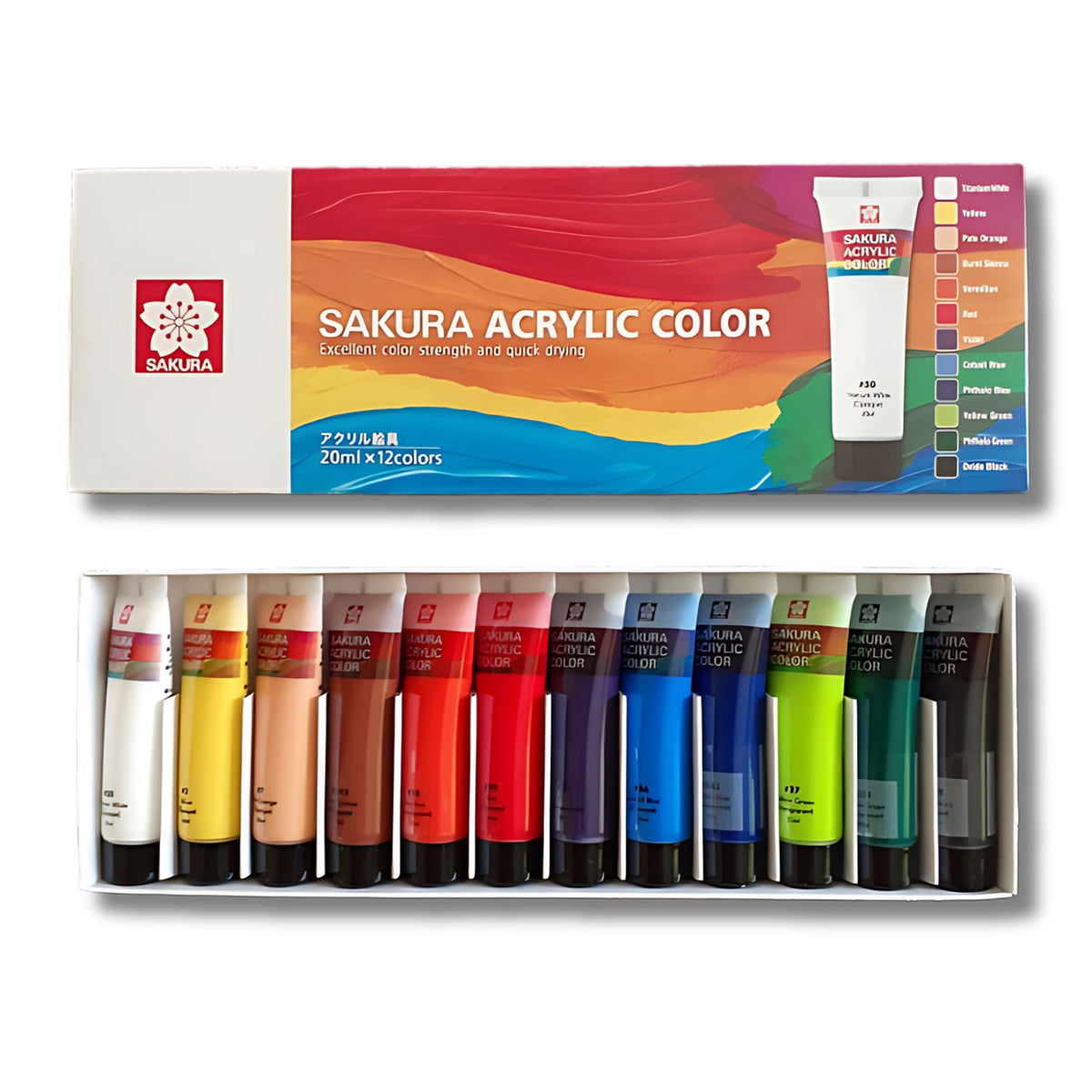 Set 12 Acrílicos Tubo 20 ml Sakura Acrylic Color – Dibu Chile