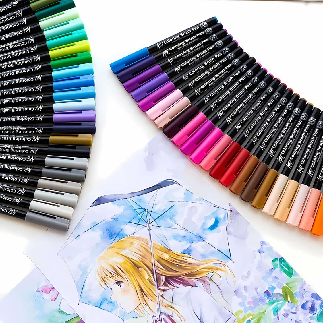 Set 48 Marcadores Sakura Koi Coloring Brush Pen – Dibu Chile
