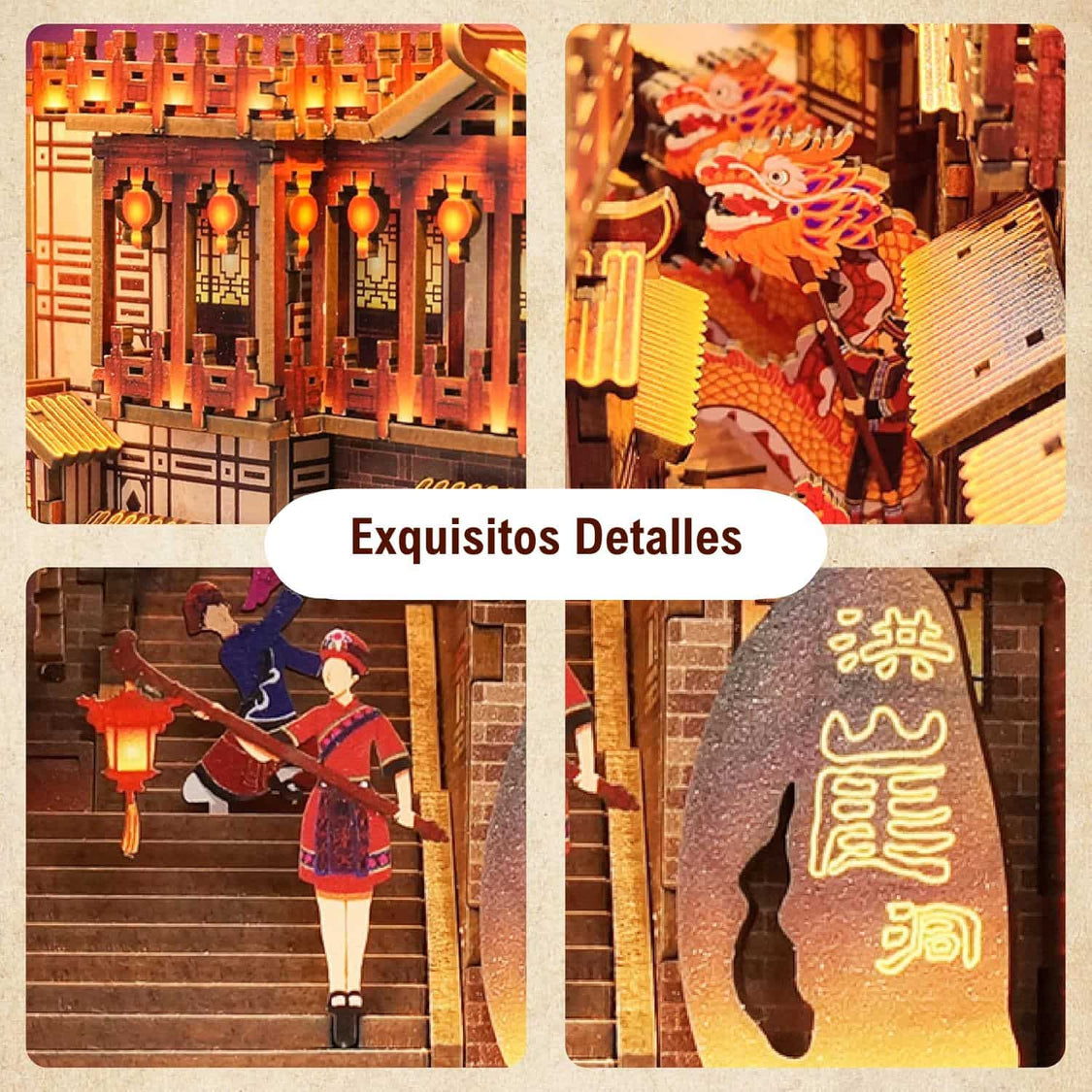 Separador de Libros Book Nook Tonecheer Lights in Chongqing Bookend ...