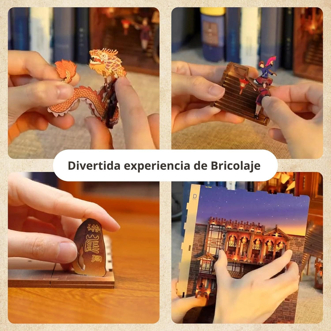 Separador de Libros Book Nook Tonecheer Lights in Chongqing Bookend ...