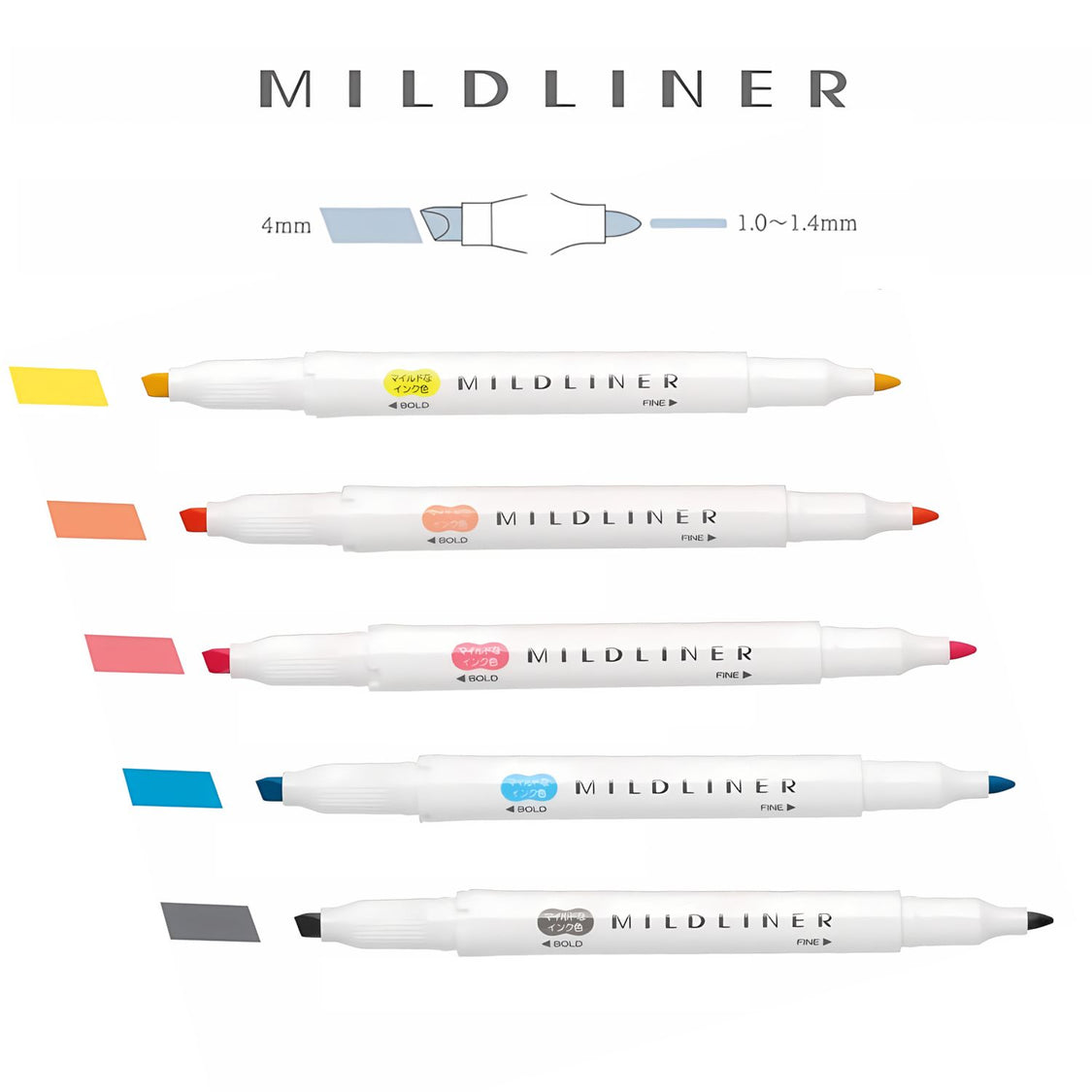 Set 5 Destacadores Zebra Mildliner Doble Punta Friendly Colors – Dibu Chile