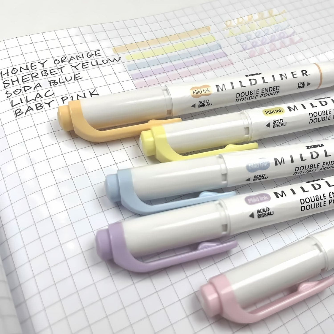 Set 5 Destacadores Zebra Mildliner Doble Punta Soft Gentle Colors ...