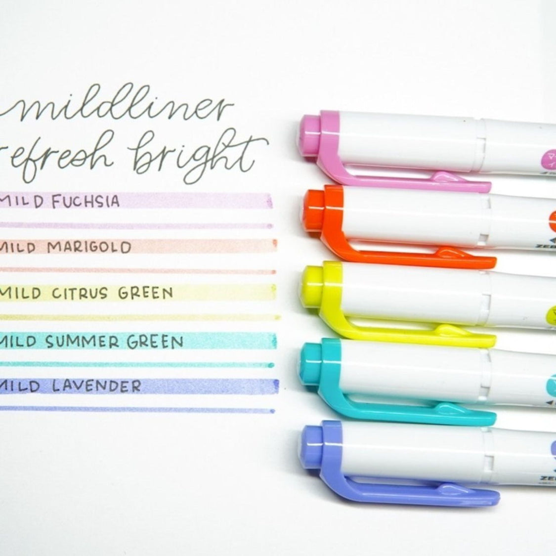 Set 5 Destacadores Zebra Mildliner Doble Punta Bright Mild Colors ...