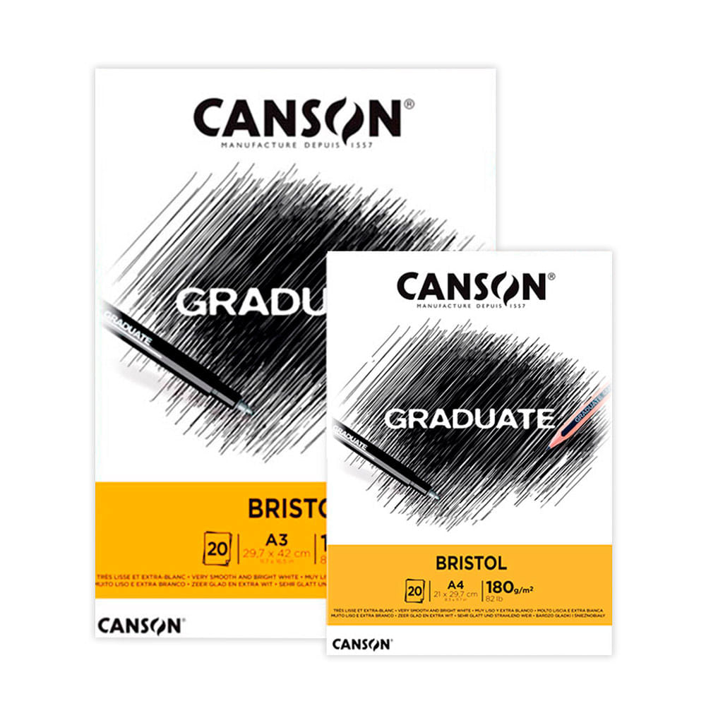 Block Papel Bristol Canson Graduate 20 Hojas 180 g/m2 – Dibu Chile