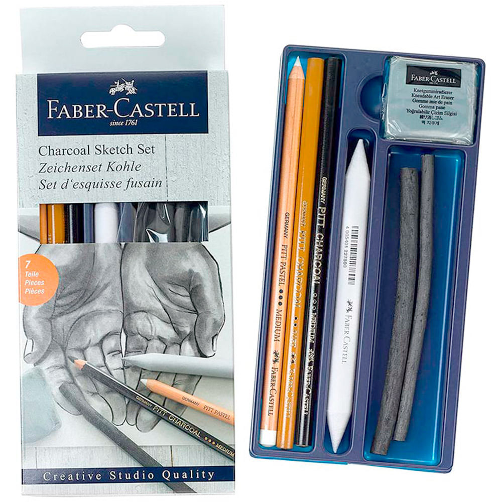 Faber Castell Sketch Set Kit Carboncillos 7 Piezas - Dibu – Dibu Chile