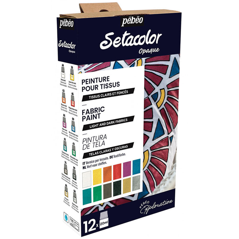 Set 12 Pinturas Pebeo Setacolor para Tela Opaque 20 ml – Dibu Chile