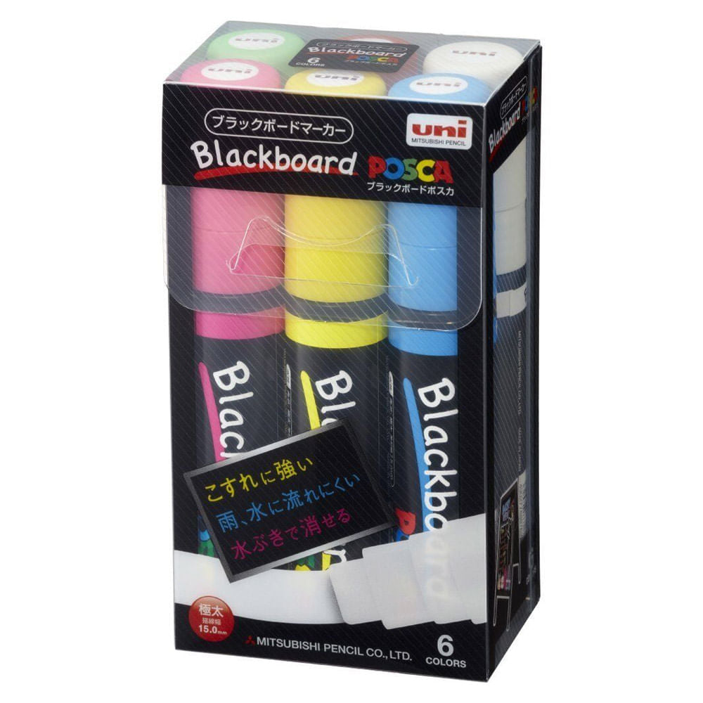 Set 6 Marcadores de Tiza Posca Blackboard 17K – Dibu Chile