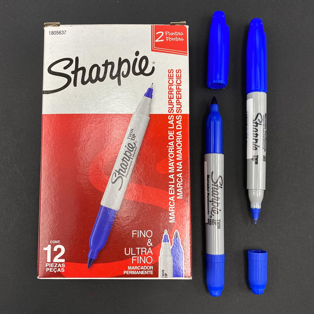 Plumones Permanentes Sharpie Doble Punta Fina y Ultra Fina Pack de 12 ...