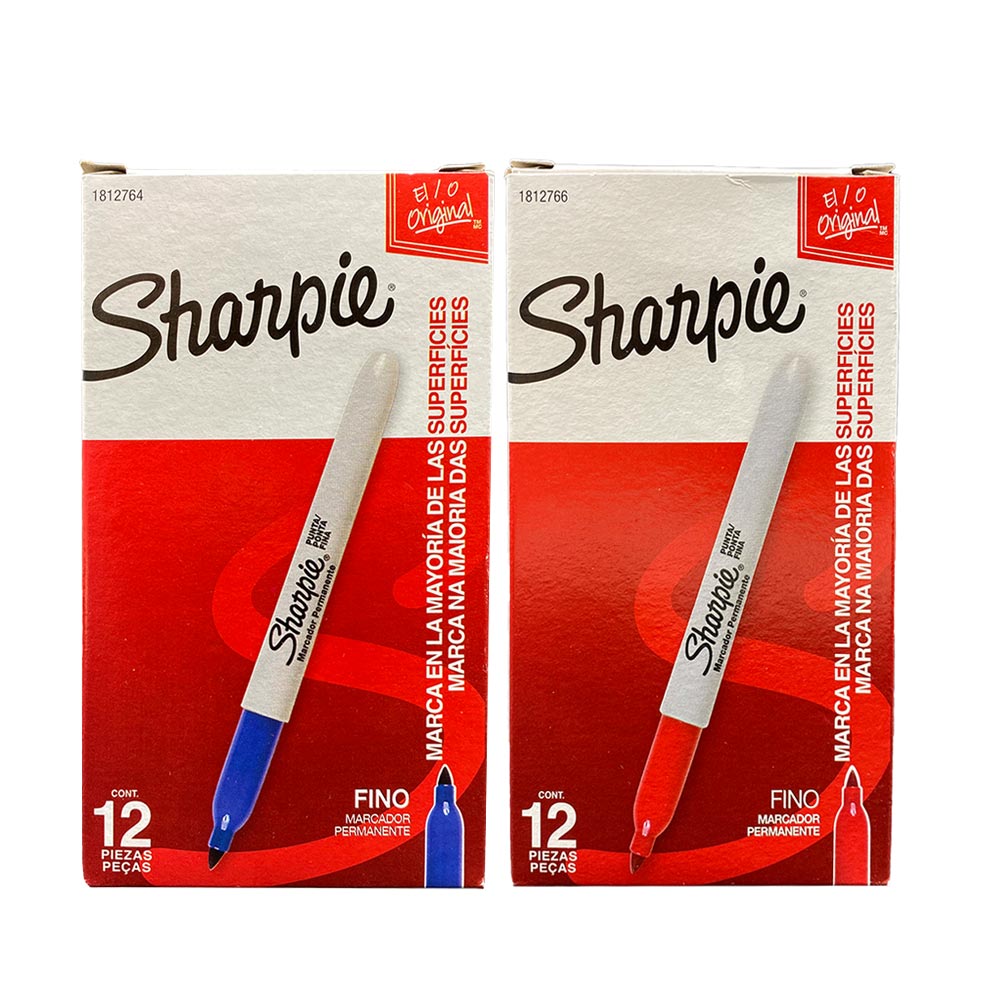 Plumones Permanentes Sharpie Punta Fina Pack de 12 – Dibu Chile