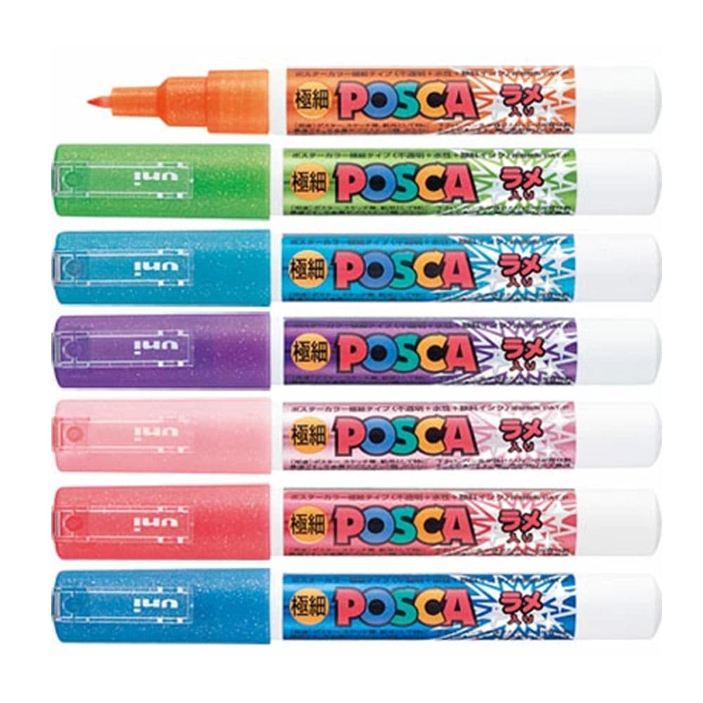 Posca Set 7 Marcadores Finos Glitter PC 3M L - DibuChile – Dibu Chile